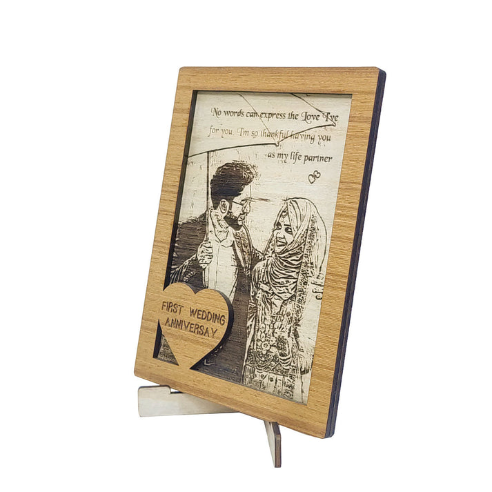 Customized Photo Carved Wooden Standee Frame – Picloon