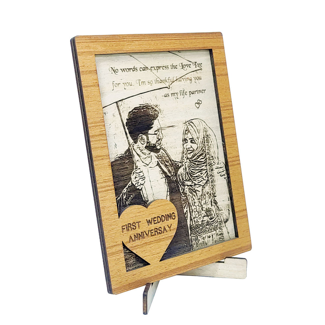Customized Photo Carved Wooden Standee Frame – Picloon