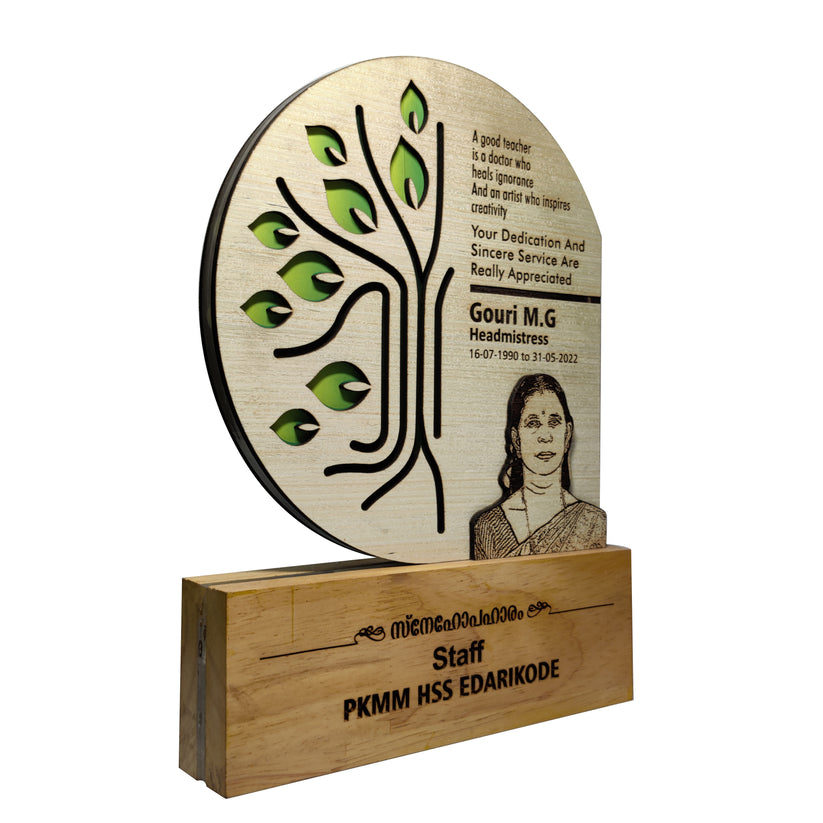 Customized Laser Engraved Wooden Tree Memento – Picloon