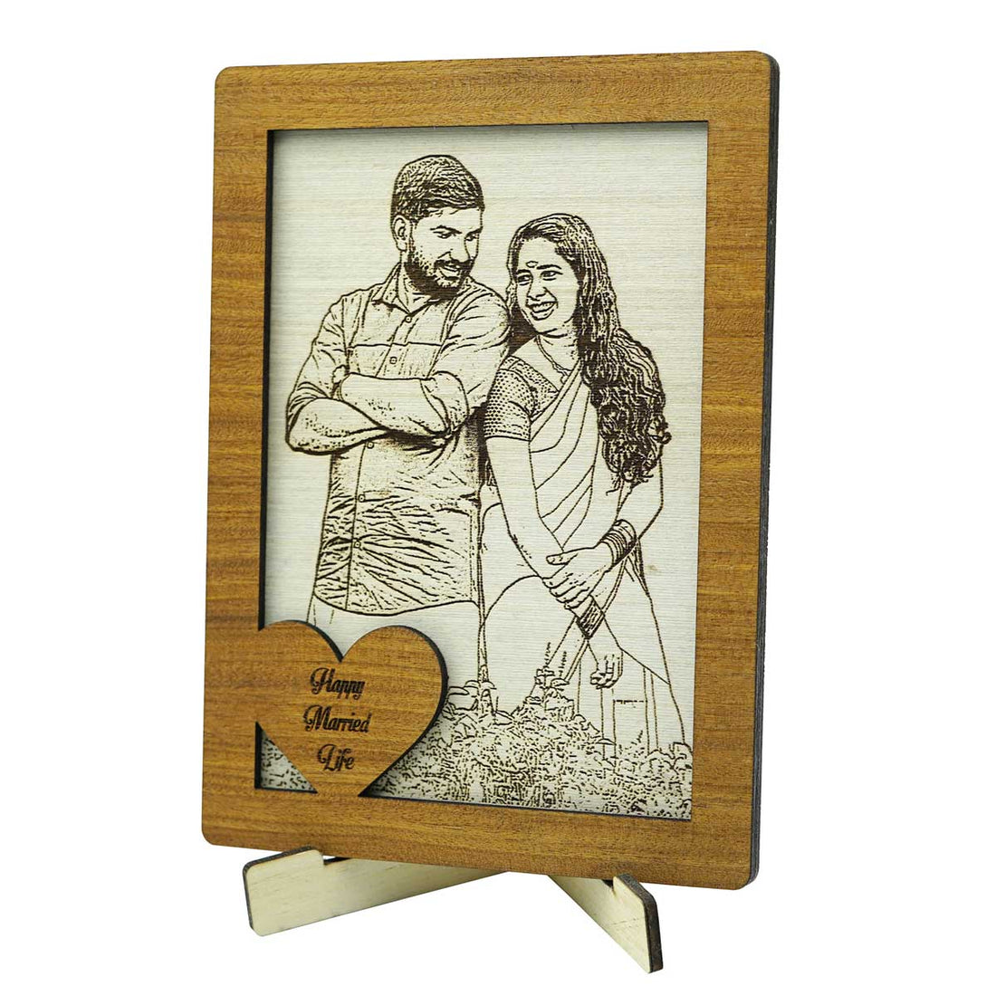 Customized Photo Carved Wooden Standee Frame – Picloon